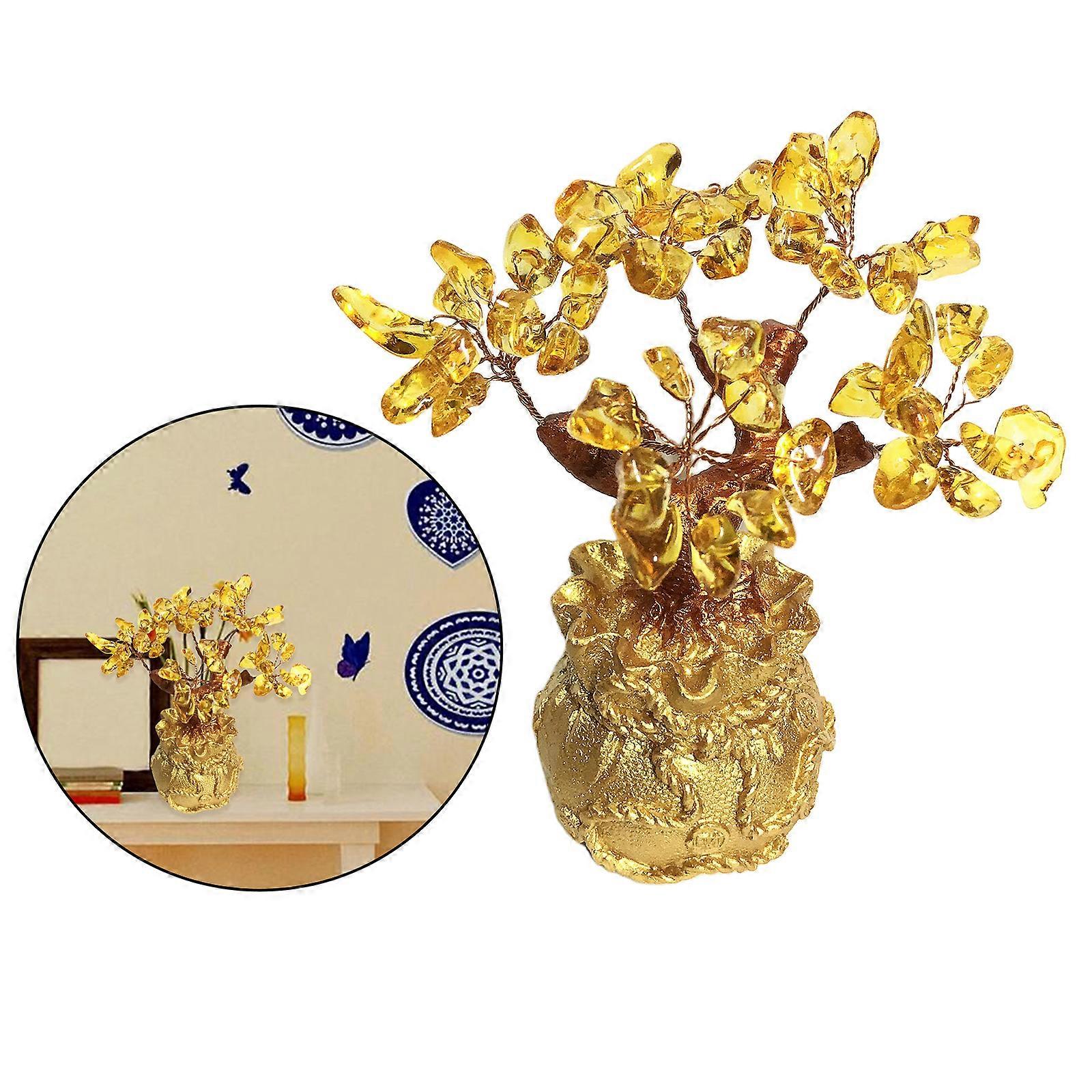 Feng Shui Citrine Money Tree,Natural Crystal Bonsai Money Tree,Lucky ...