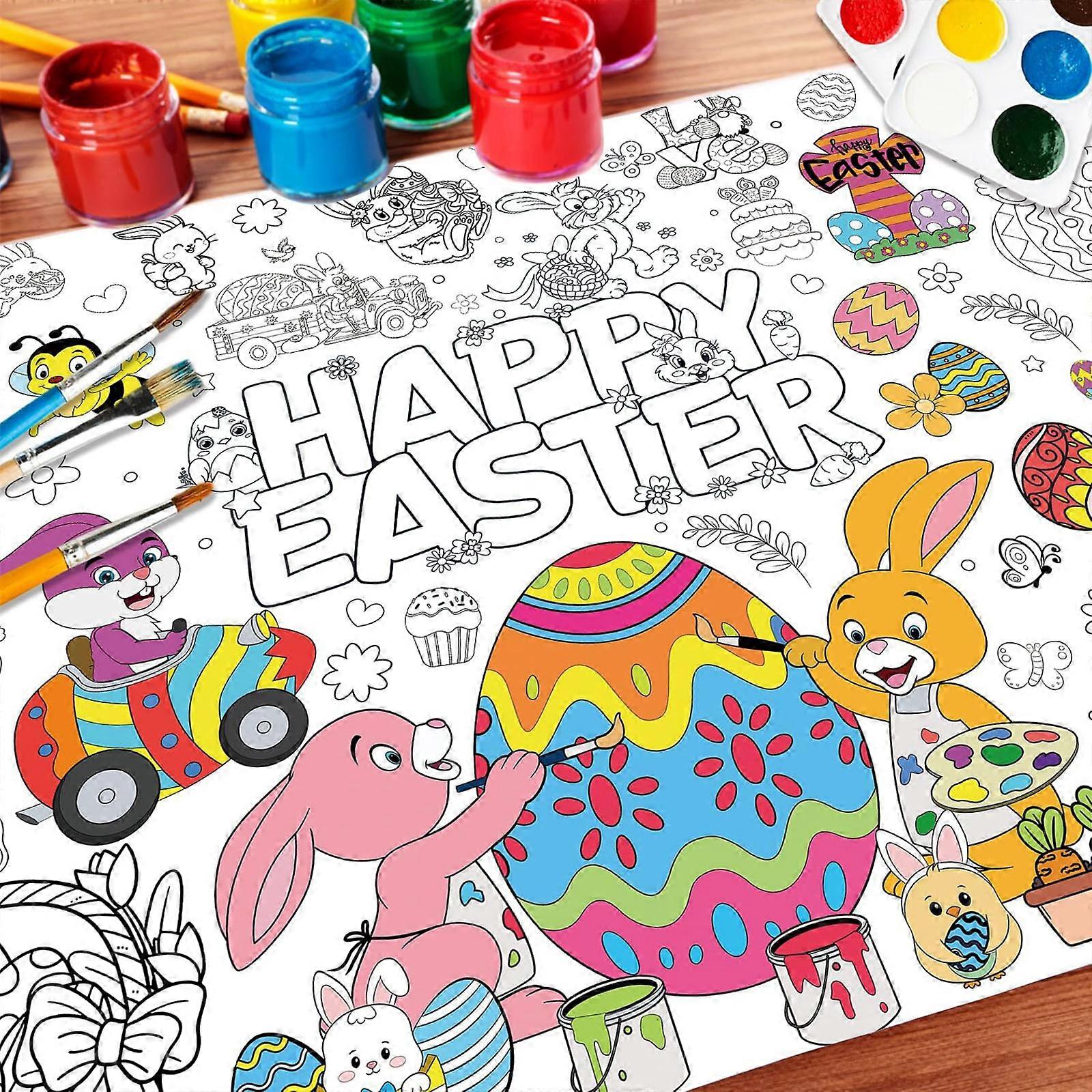 Easter Coloring Poster for Kids, Giant Coloring Poster Easter Coloring ...