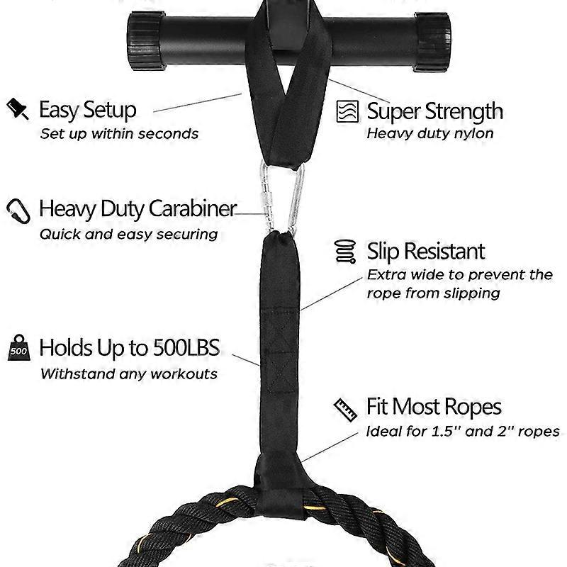 Fitness Battle Rope Anchor Strap Kit,Heavy Duty Reinforced Straps,for ...