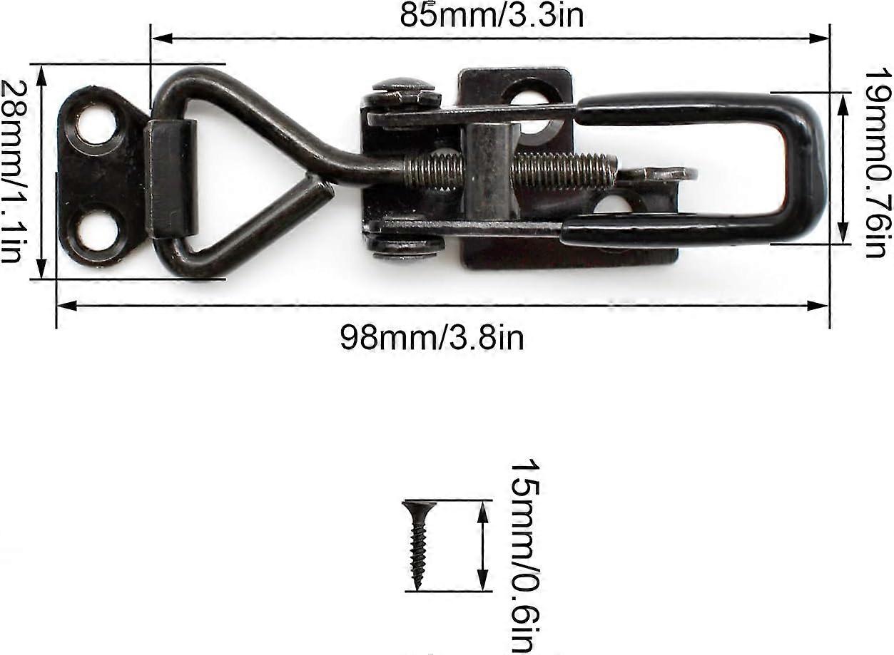 2 Pieces Adjustable Toggle Clamps, Steel Latch Clip, Heavy 100 KG/ 220 ...