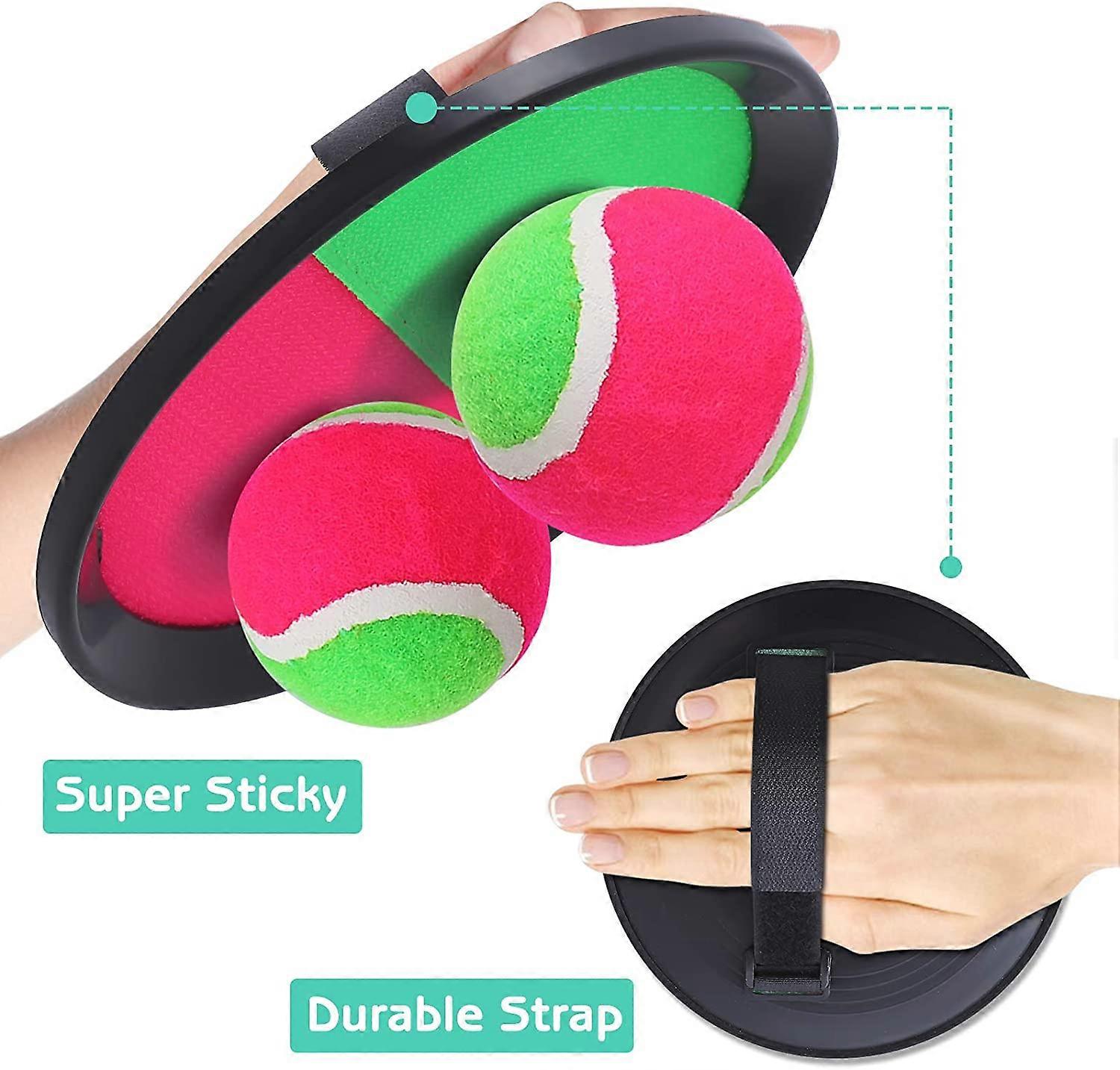 Beach Paddle, Catch Ball and Toss Game, 4 Paddles and 2 Balls, Kids ...