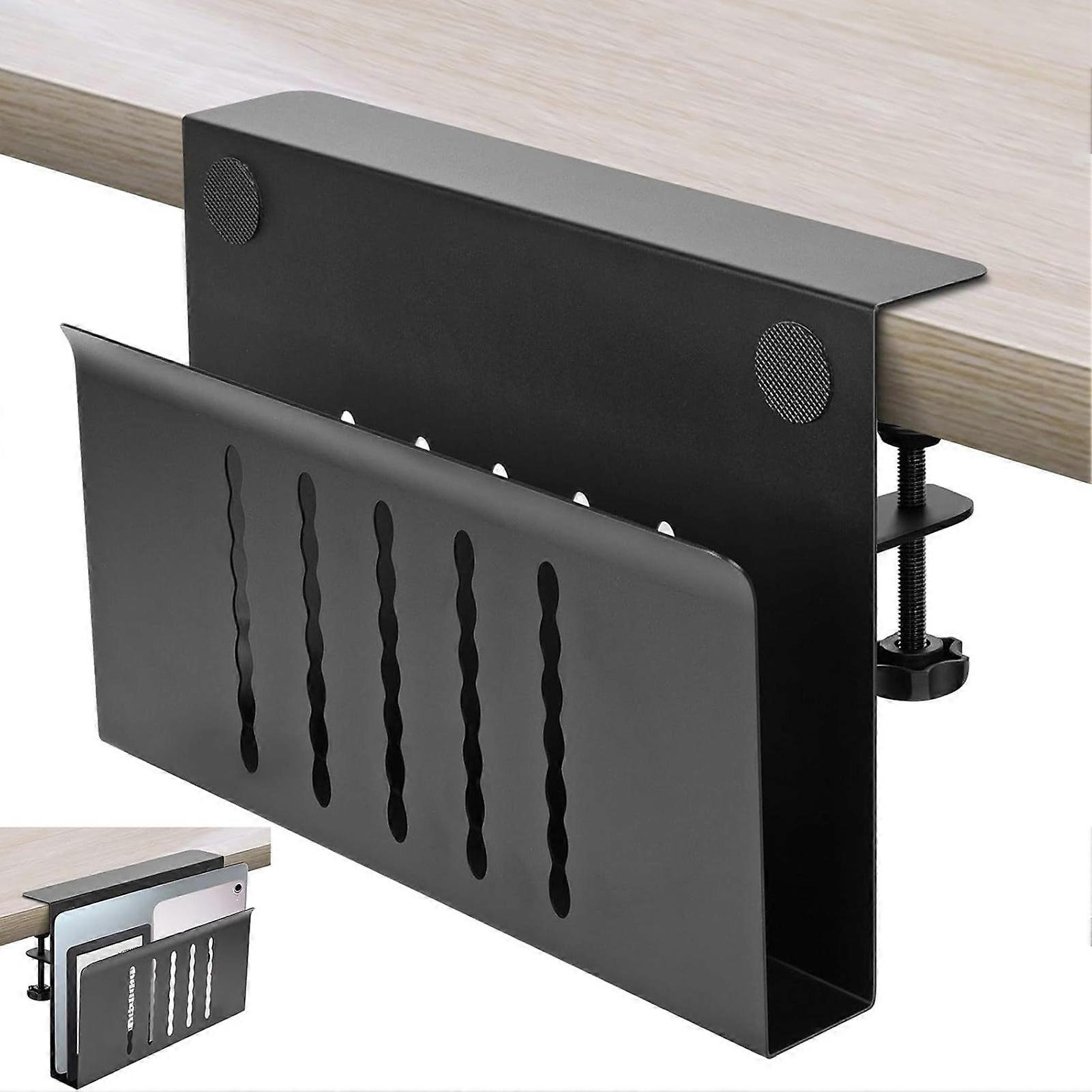 Desk Side Laptop Holder No Drill Clamp-on Desk Shelf Tablet Computer ...