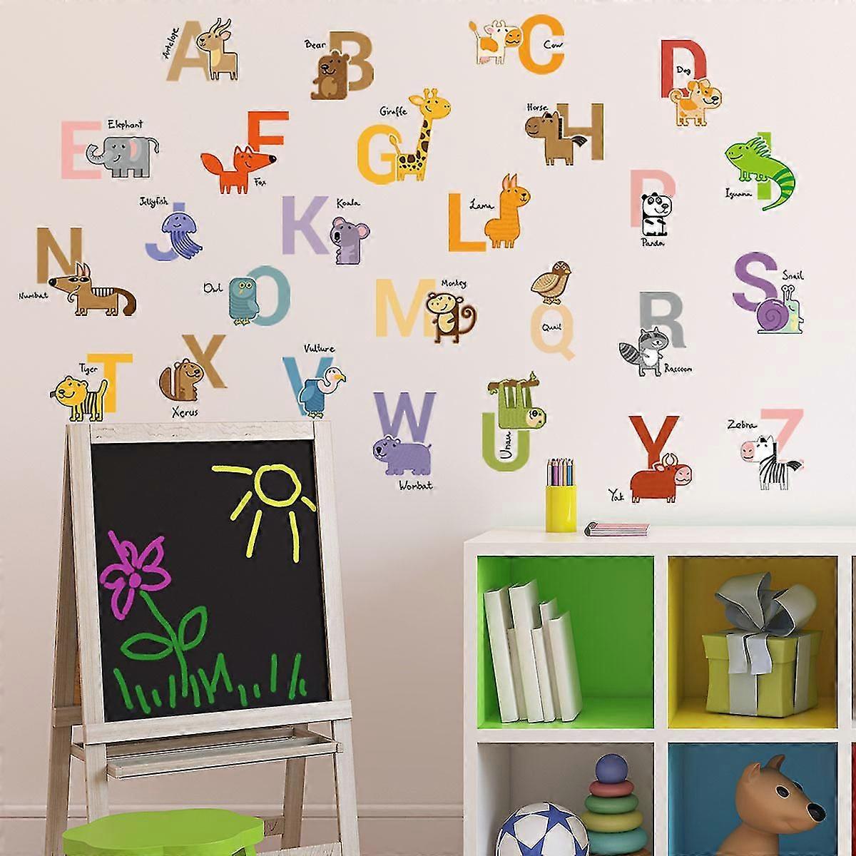 A set of alphabet wall decals animal letters Wall Stickers for Living ...