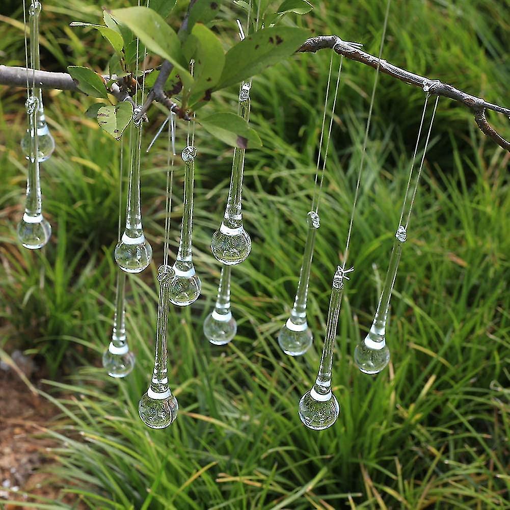 10 Pcs Christmas Tree Decorations Icicles Ice Drops Glass Pendants For ...