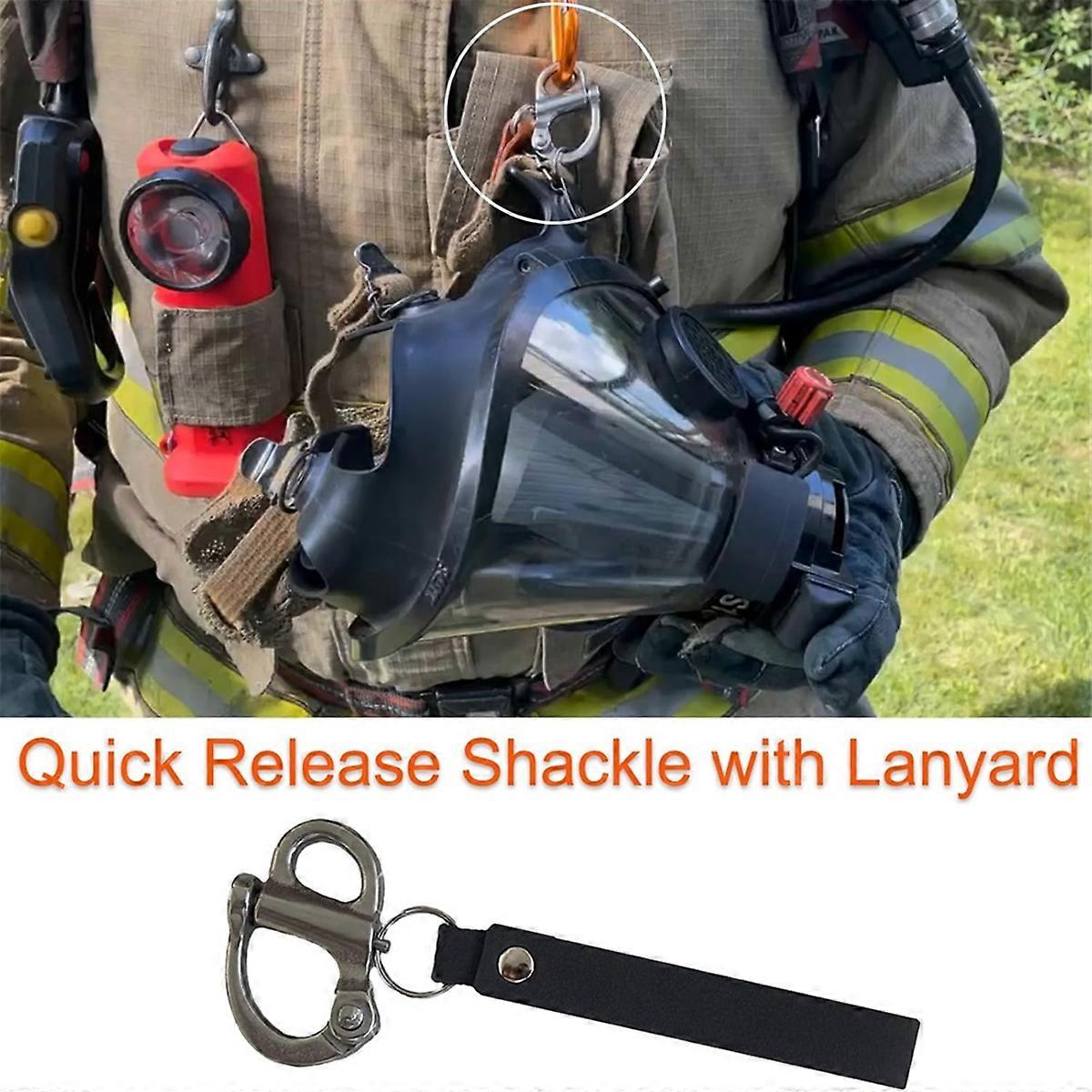2pack Mask Quick Release Shackle with Leather Handle for Firefighter ...