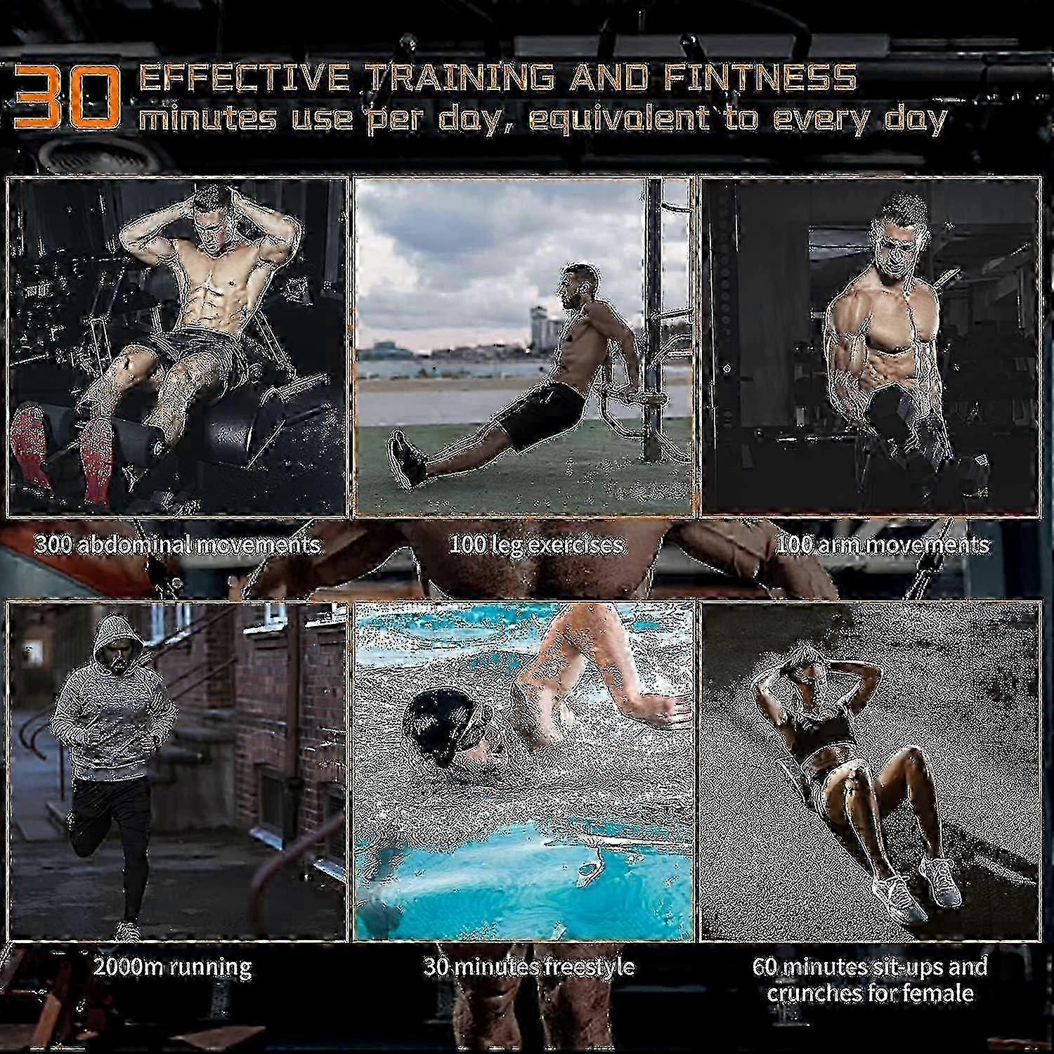 Muscle Stimulator Ems Abs Trainer Electric Muscle Toner Home Gym Belt ...