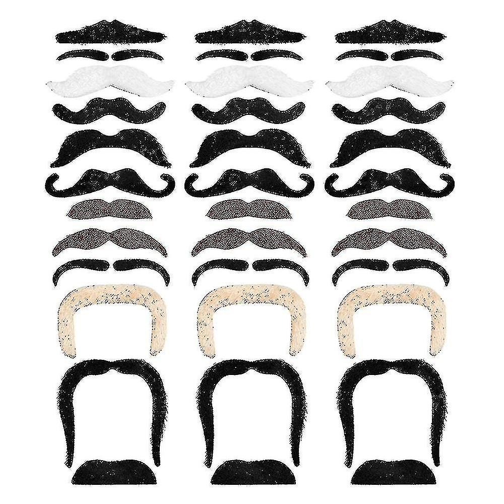 48 Pack Novelty Fake Moustache Self Adhesive Moustaches For Masquerade ...