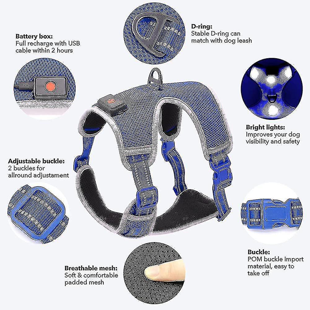 Light Up Dog Harness- USB dobíjecí LED dog harness. Reflexní postroj ...