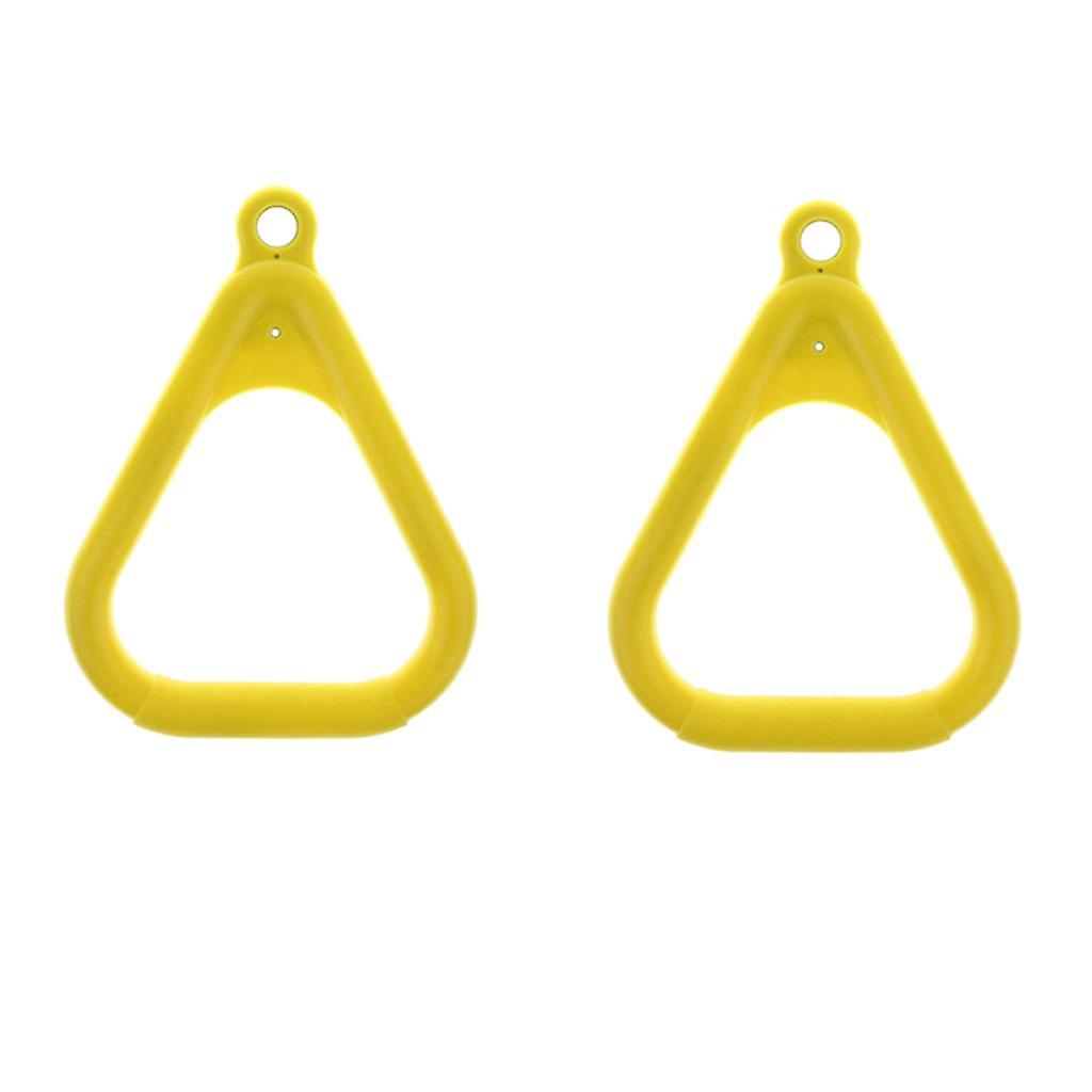 Kids Trapeze Swing Rings Safe Grip Handle Swing Equipment Yellow ...