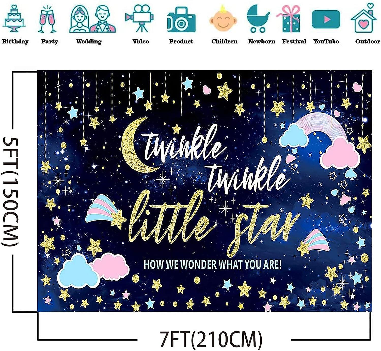 Twinkle Twinkle Little Star Gender Reveal Party Backdrop Boy Or Girl ...