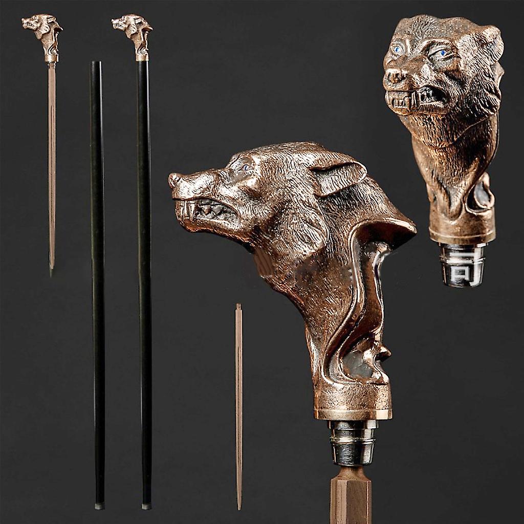 Wolf Head Luxury Walking Stick Men Luxury Walking Cane Travel ...