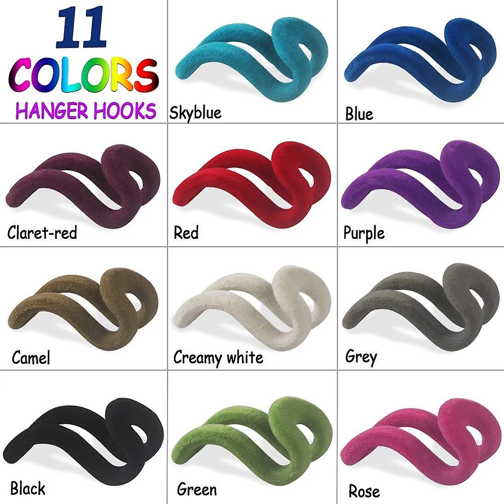33 Pcs Flocking Hooks, Mini Clothes Hangers Hooks Non-Slip Hangers ...
