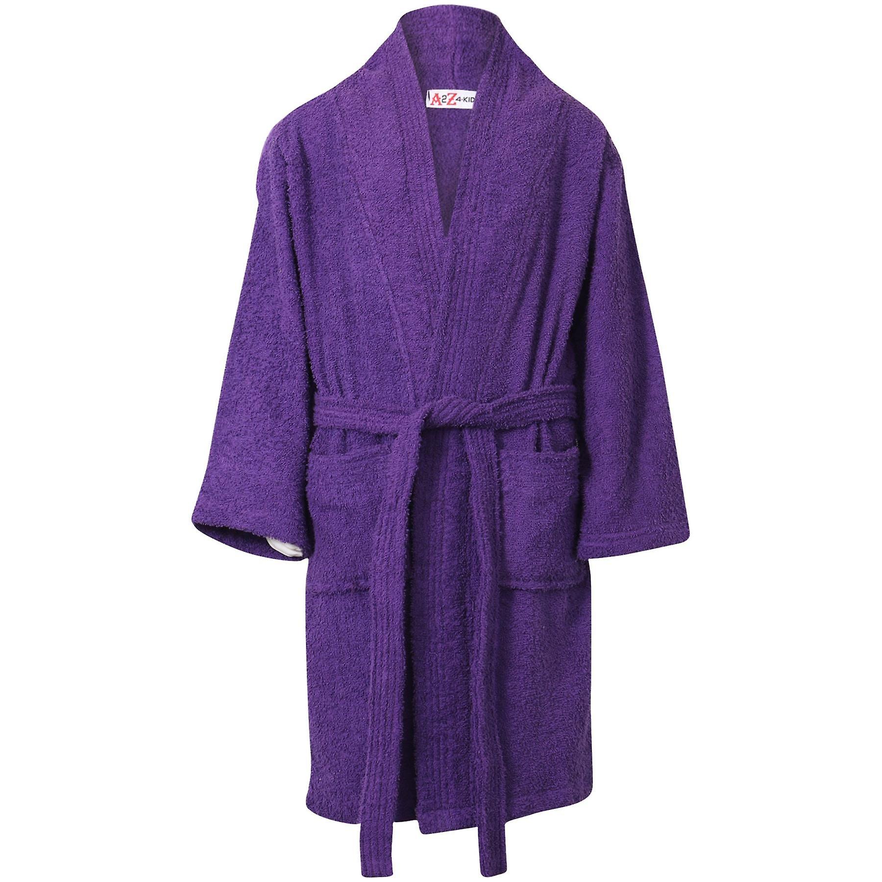 Unisex Plain Color Towel Bathrobe | Fruugo UK
