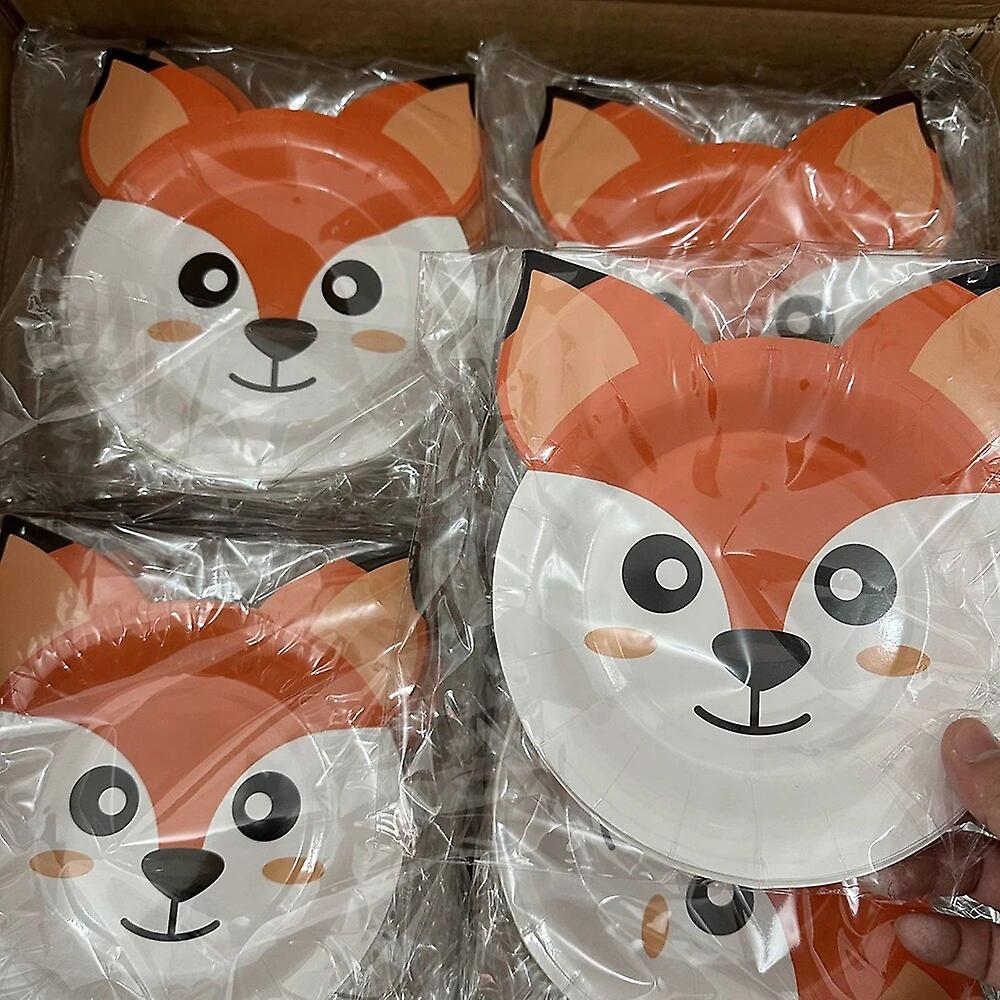 10pcs/kit 7inch Jungle Woodland Animal Paper Plates Disposable Plates ...
