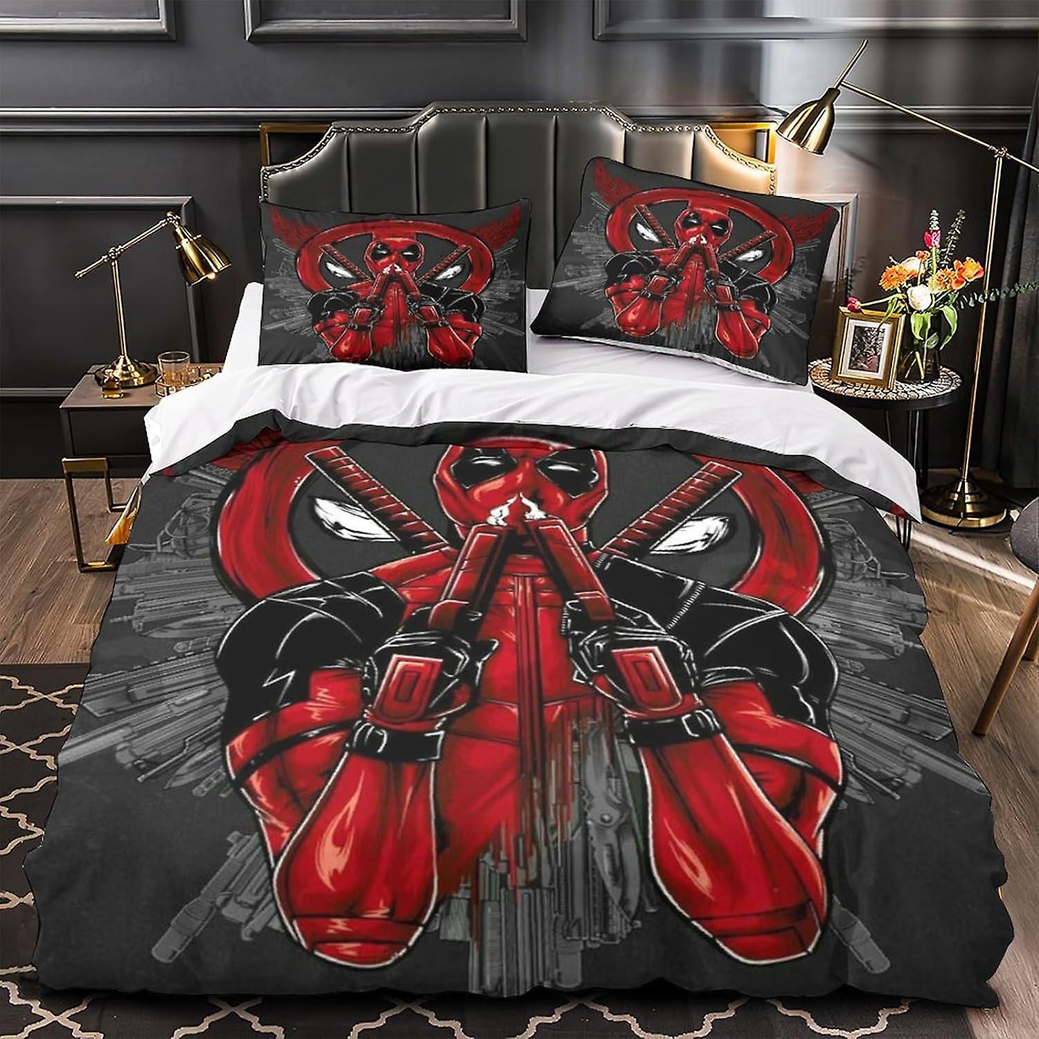 HOUKIG 3 Piece Deadpool Comforter Set 3D Superheroes Printed Bedding ...