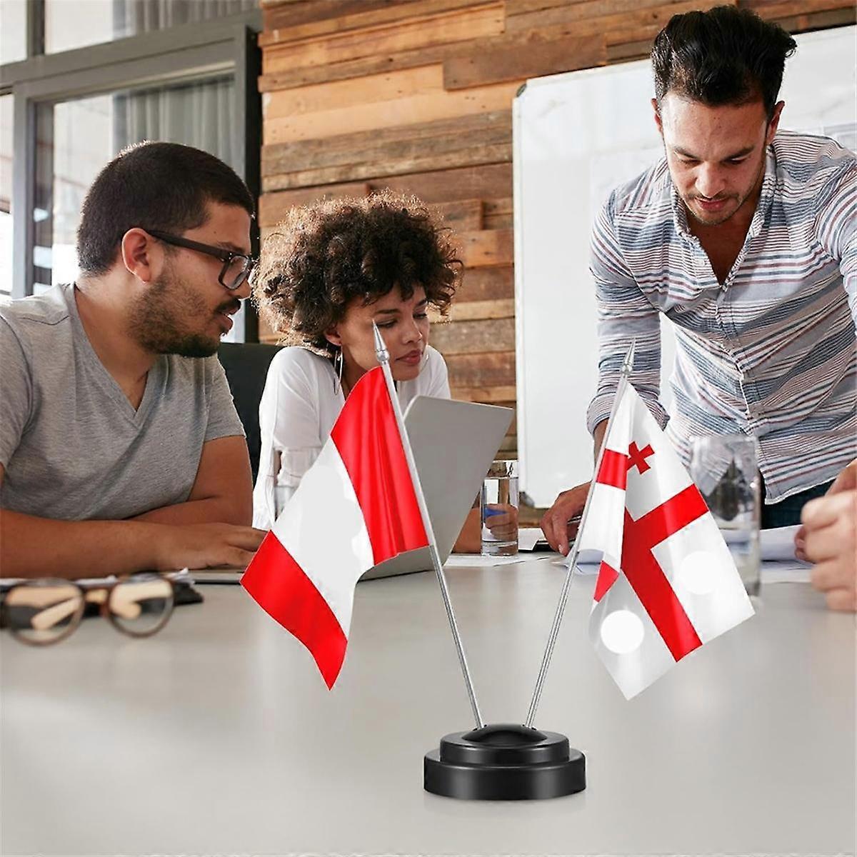 24 Pcs Mini FlagHolder 2 Hole Miniature Flag Stand Desk FlagHolder ...