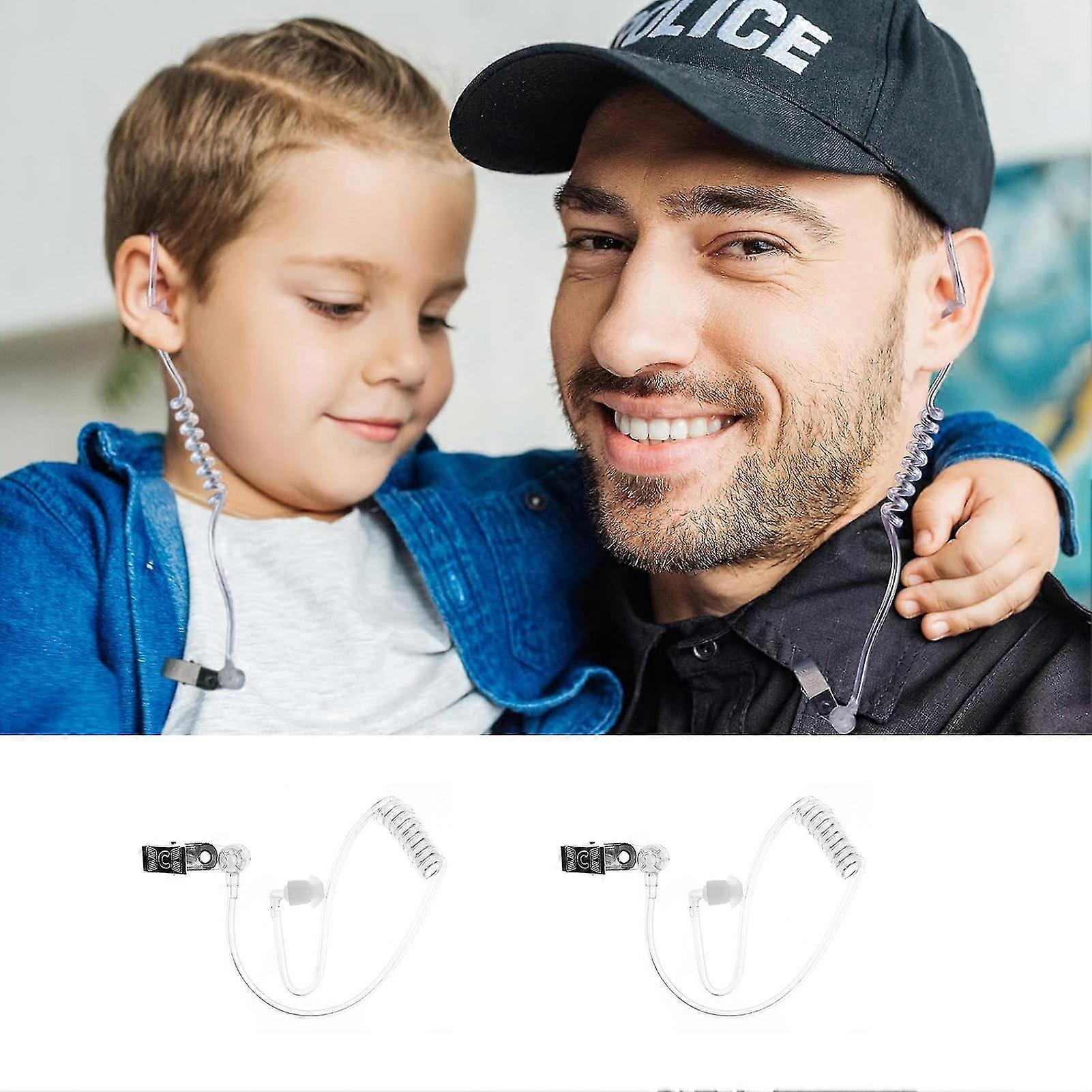 Agent Earpiece Clear Stretch Coil Metal Clip Secret Service Cosplay ...