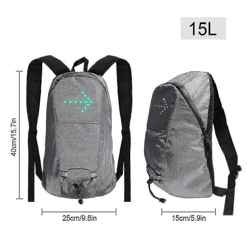 Led Turn Signal Bike Pack 15l Led Backpack With Direction Indicator Usb ...