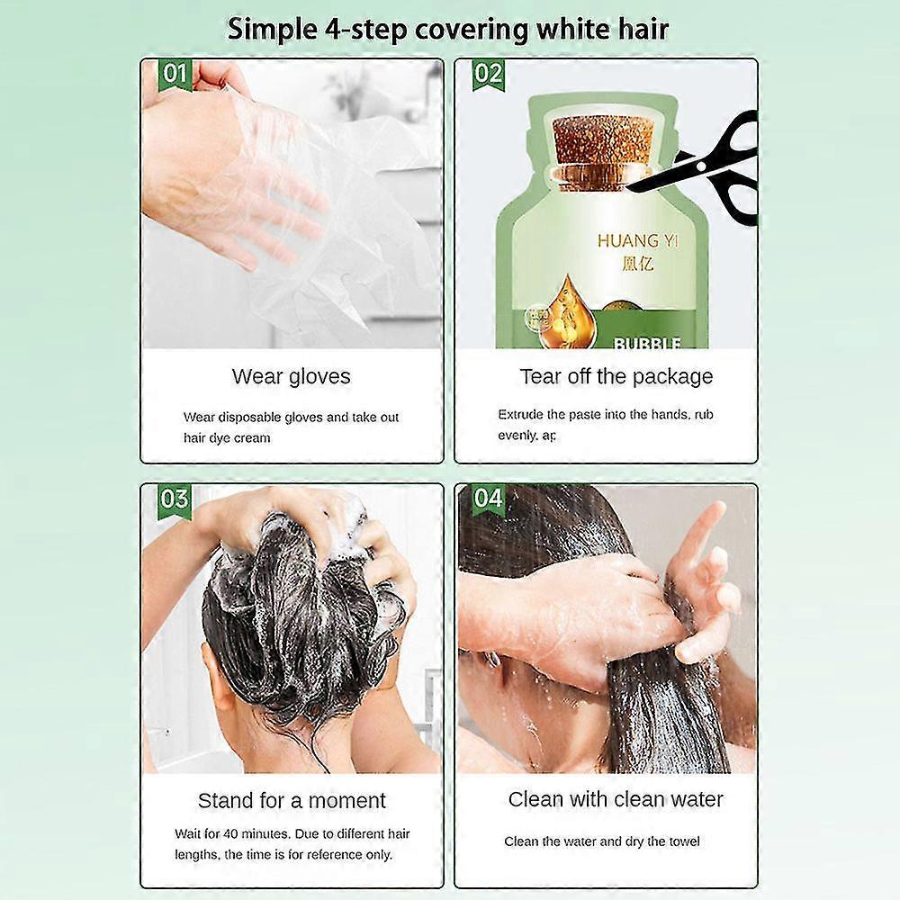 Natural Plant Hair Dye Bubble New Botanical Based for Grey Hair Color ...