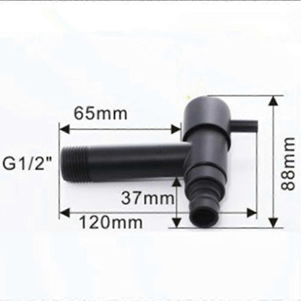 Black Stainless Steel Wall Mounting Faucet Bathroom Cold Water Tap ...