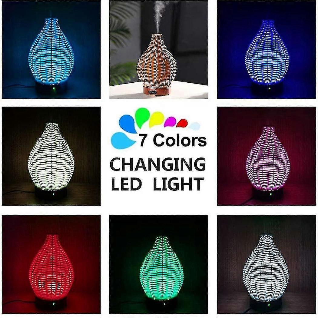 Essential Oil Diffuser, Rattan Ultrasonic Diffuser 100ml Cool Eu Plug ...