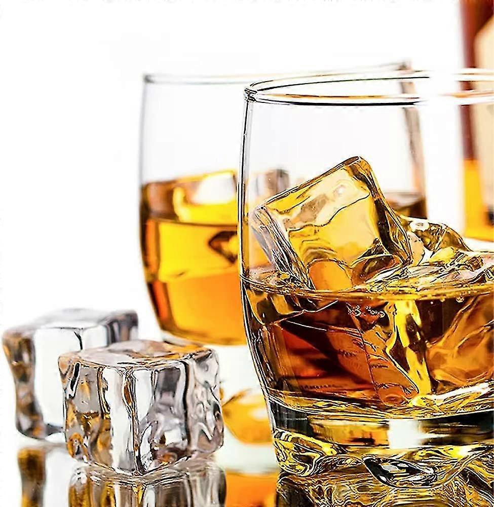 50pcs Artificial Ice Cubes Clear Reusable Fake Ice Cubes In Cube Shape ...