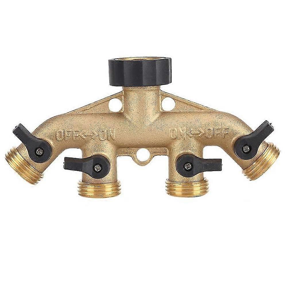 4-way Hose Distributor Made Of Solid Brass, With Shut-off Valve, Tap ...