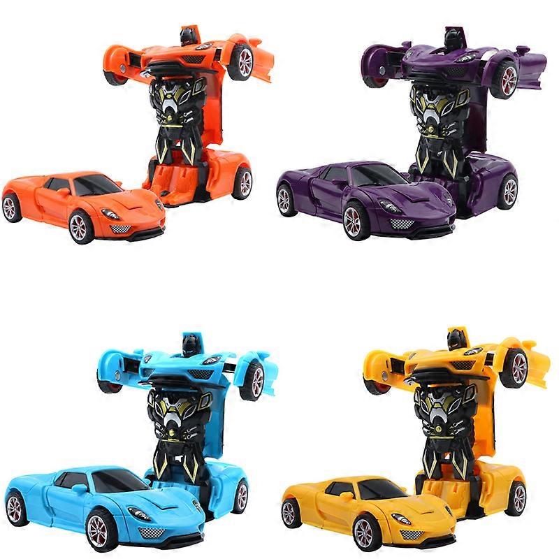 Two-in-one transforming robot car Porsche model mini automatic ...