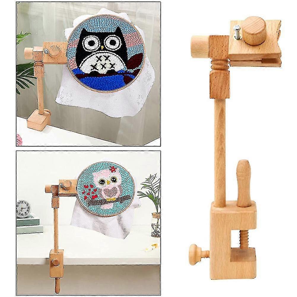 Embroidery Hoop With Clamp,wooden Frame Rack For All Tables Fit Circle ...