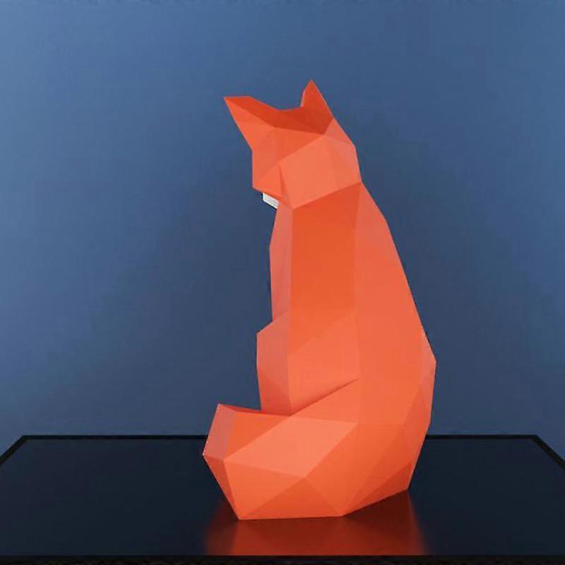 1pc Fox Paper Craft Kit, Abstract Low Poly Animals Diy Kit Home Decor ...