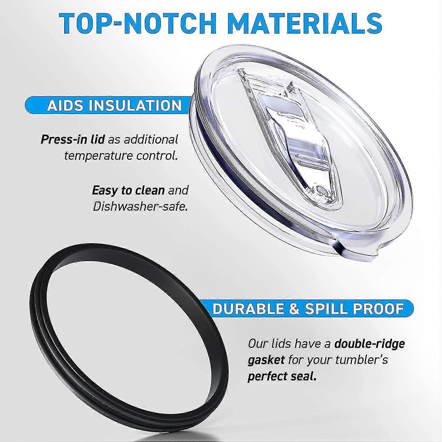 30 Oz - 4 Yeti Lids 30 Oz Replacement Lid - 3.7 Inch Diameter -spill ...