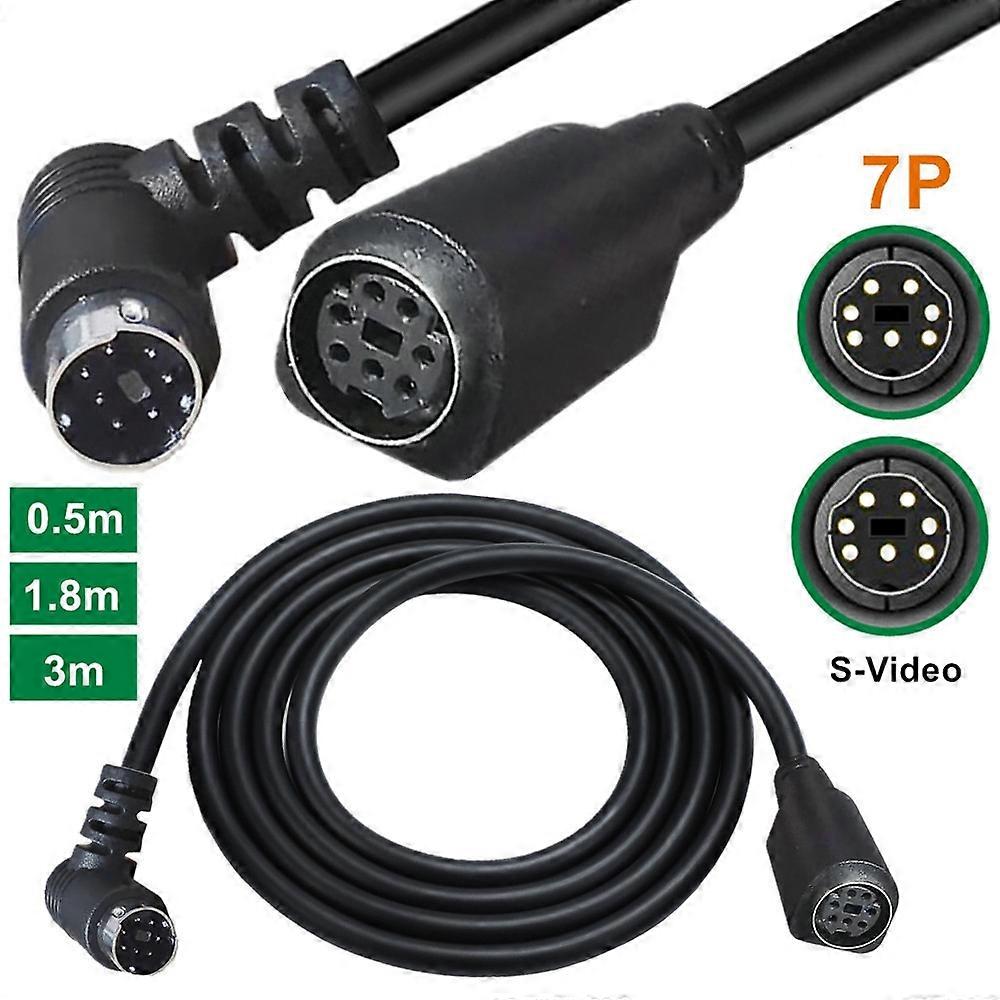 Mini DIN 7 Pin Cable 3 Meter Male to Female Right Angle Connector ...