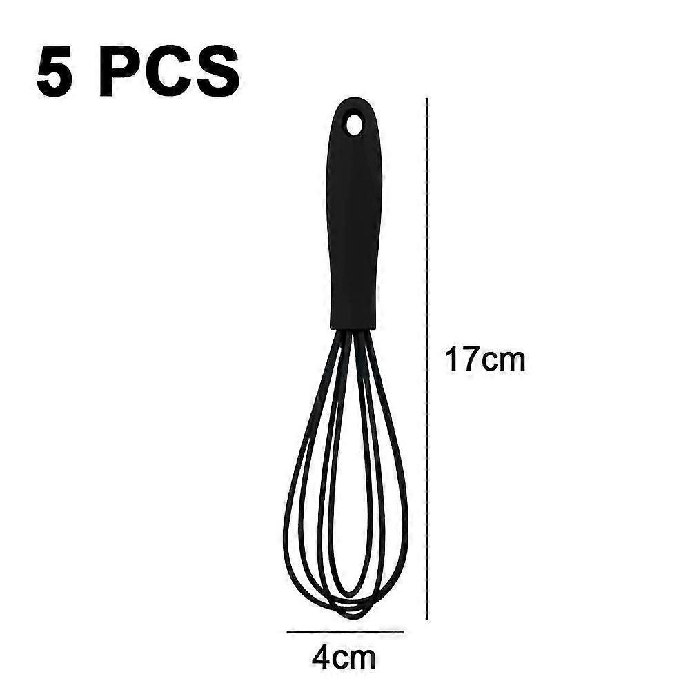 5 Pack Kitchen Small Whisks Set, Egg Beater For Cooking Blending ...