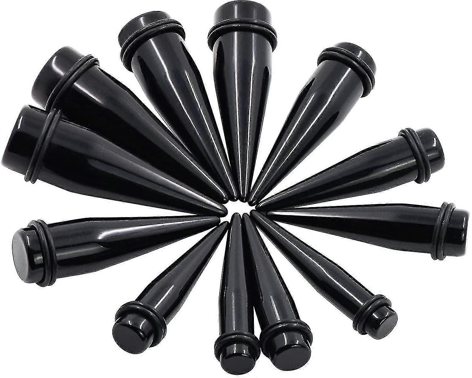 24PC Ear Stretching Kit 00G-20mm Acrylic Tapers & Plugs with O-Rings ...