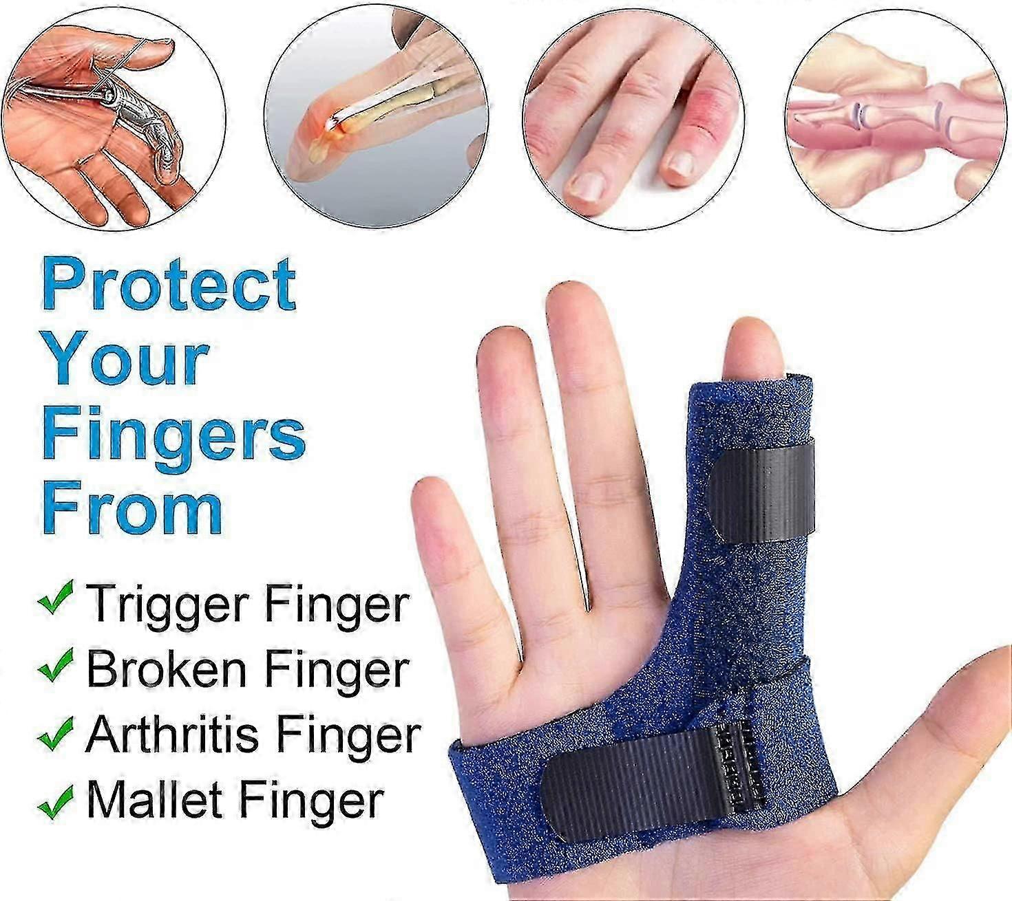 Sumifun Finger Brace, Trigger Finger Splint for Index Middle Ring Pinky ...