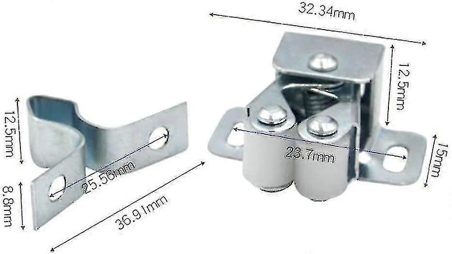Stainless Steel Cabinet Door Latches with Screws - Double Roller Latch ...