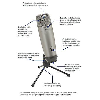 Samson C01u Pro Usb Studio Hypercardiod Microphone Real-time Monitoring ...