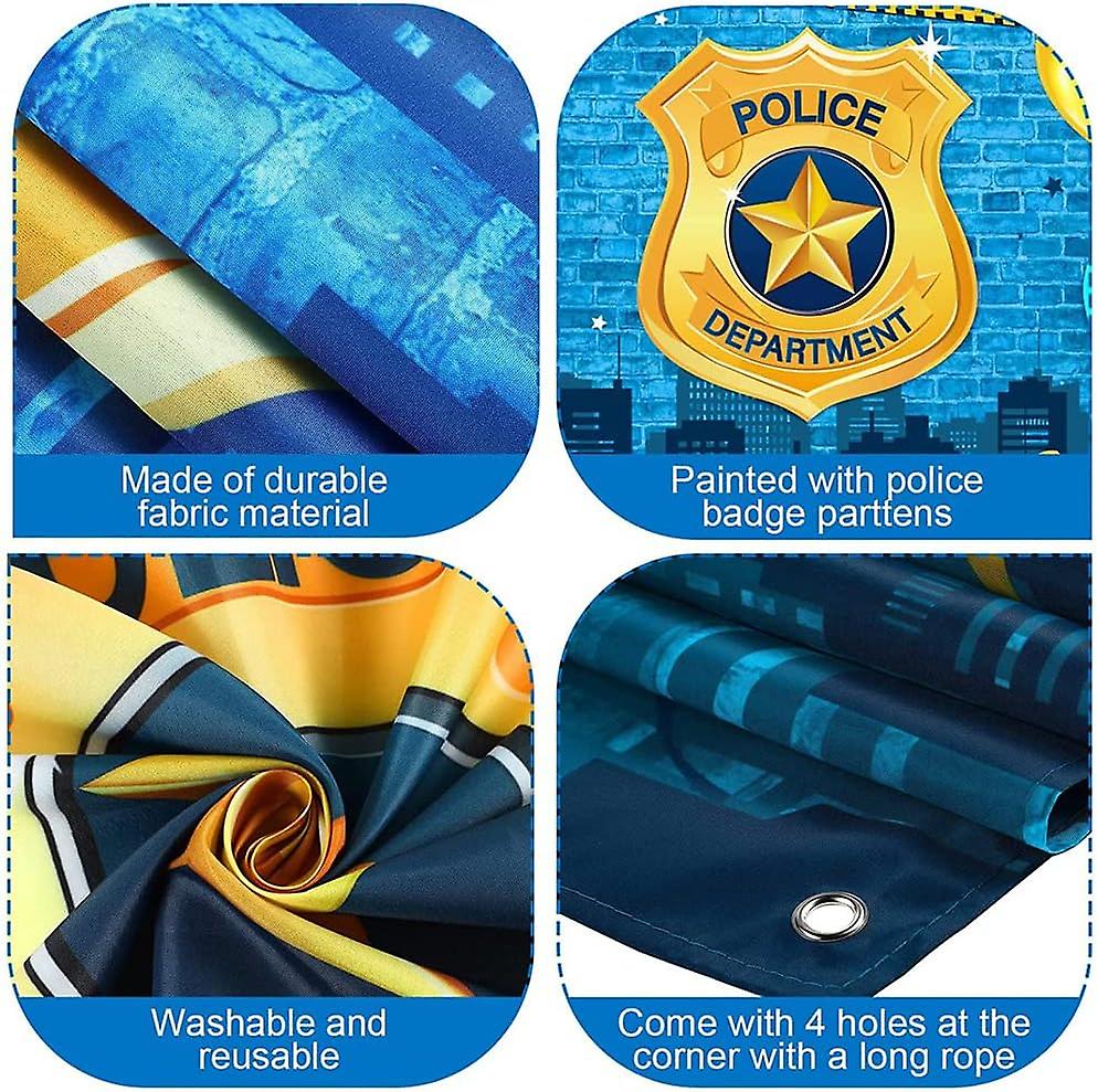 Police Backdrop Police Theme Happy Birthday Party Decorations Police ...
