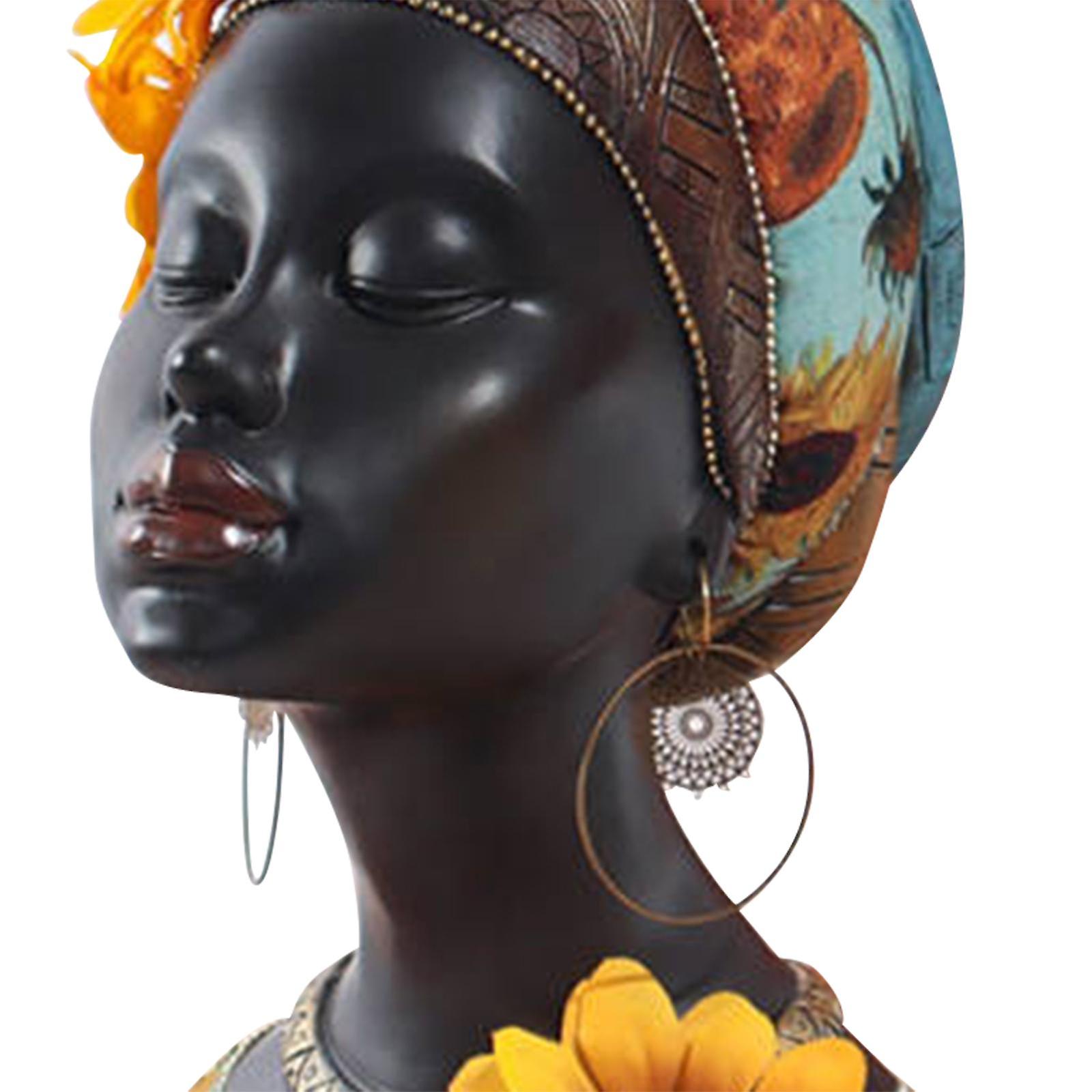 African Woman Statue Female Art Sculpture for Desktop Restaurant ...