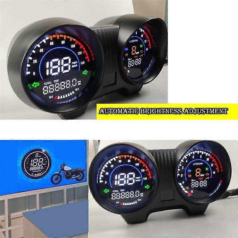 LED Digital Dashboard Motorcycle RPM Meter Speedometer for Brazil 150 ...