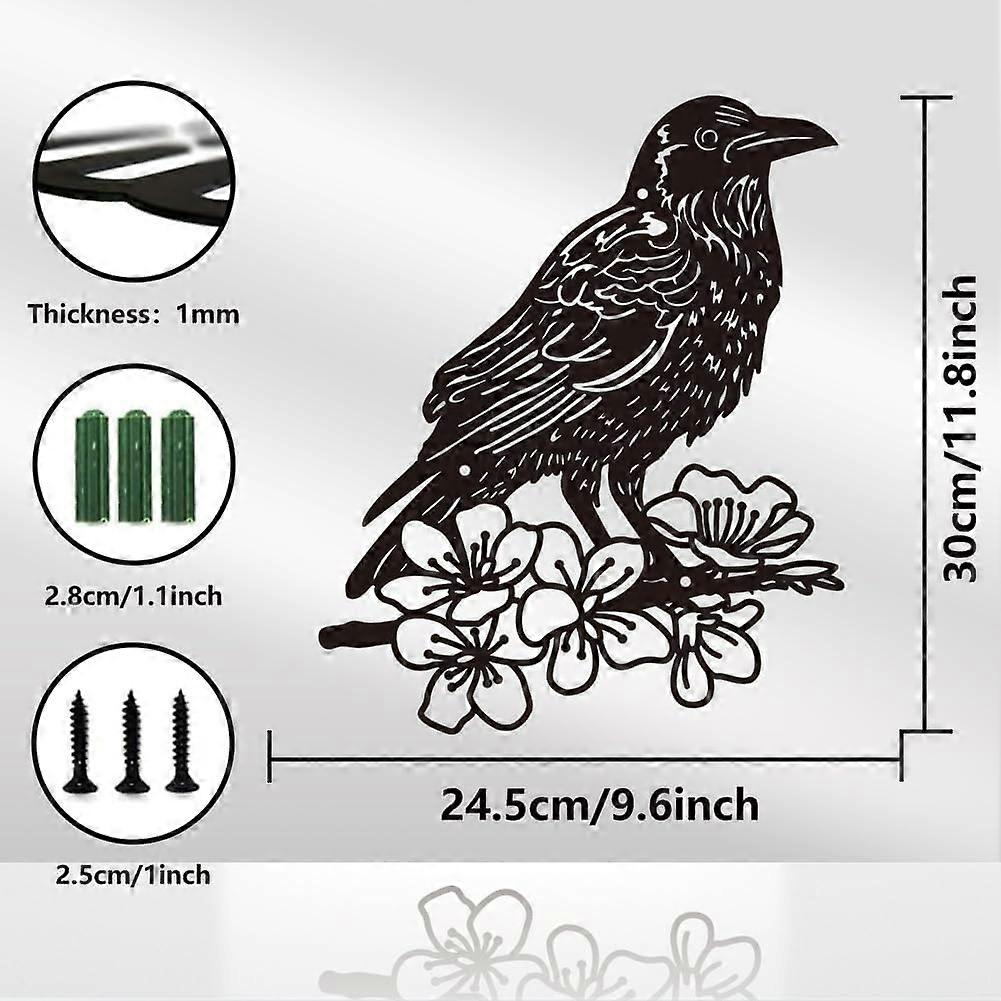 Metal Raven Wall Art Decor Iron Metal Raven Wall Art Decor for Home ...