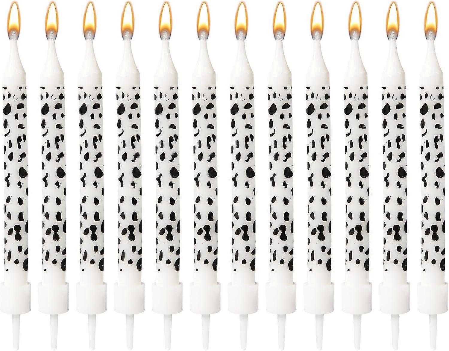 12pcs Cow Candles, Cow Print Cake Topper Birthday Party Candles Cake ...
