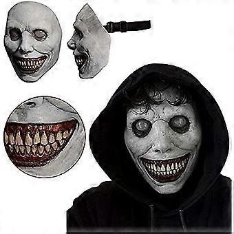 Halloween Creepy Smile Horror Mask Adult Half "Exorcist" Green White ...