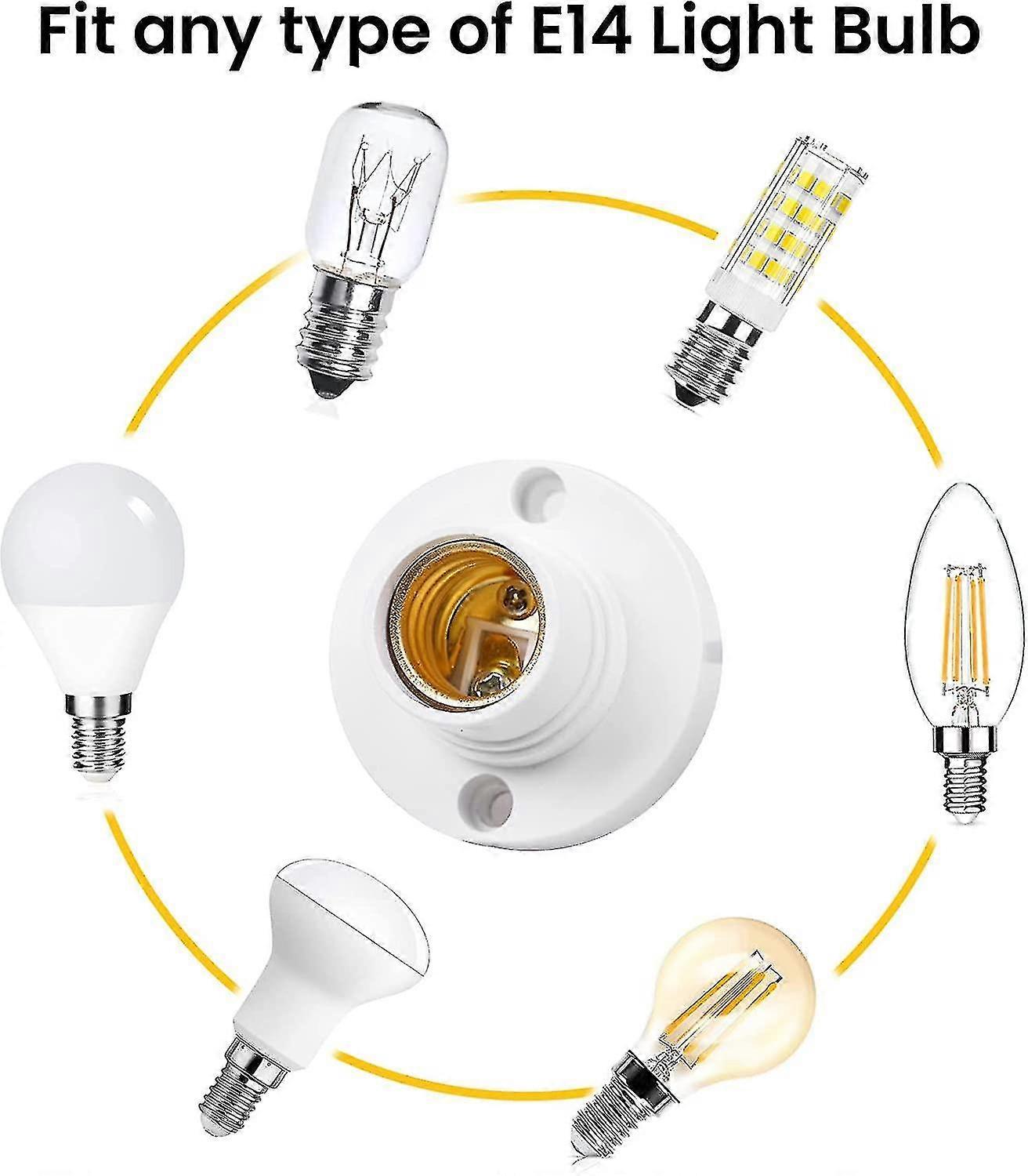 5pcks E14 Lamp Holder,e14 Edison Screw Light Bulb Holder, Plastic ...