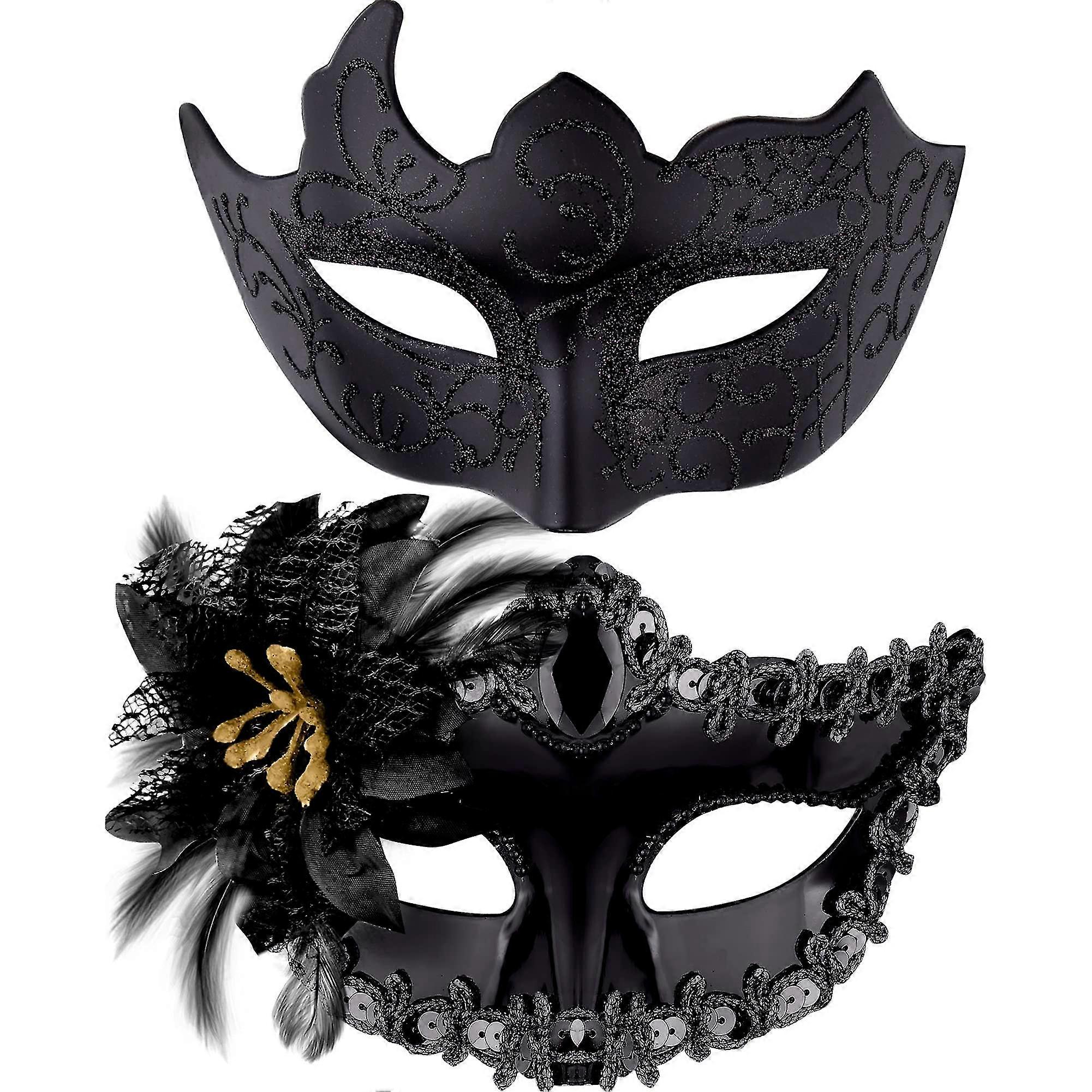 Pack Of 2 Venetian Masquerade Mask Pair Masquerade Masks Women Men ...