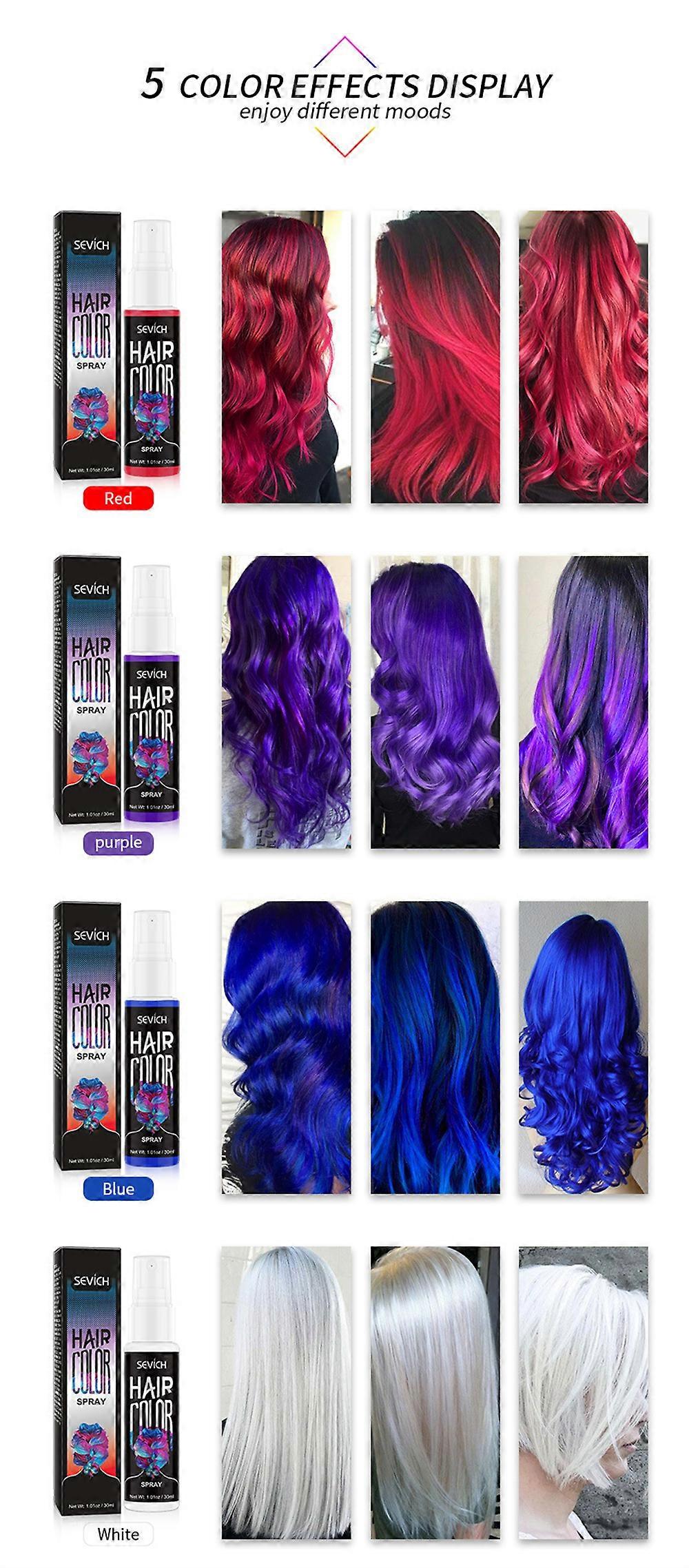 8 Color Liquid Spray Temporary Hair Dye Unisex Hair Color Dye Instant ...