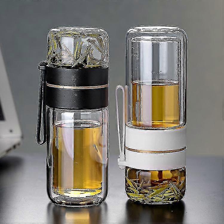 Double Wall Glass Tea Infuser Bottle Tea Tumbler With Infuser Portable Tea Bottle For Loose Tea ...