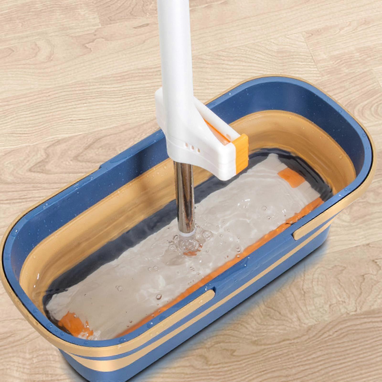 Large Flat Mop Cleaning Bucket, Large Flat Mop Floor Mop Large Foldable ...