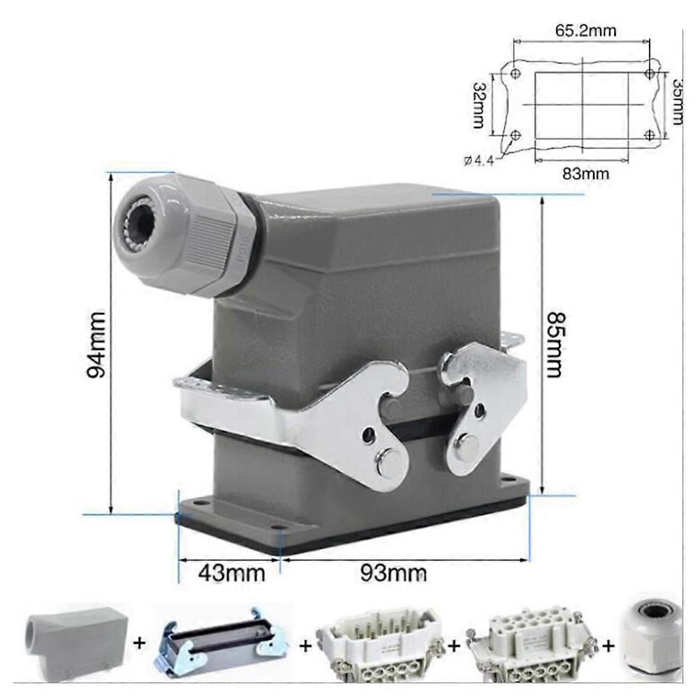Rectangular Heavy Duty Connectors HDC HE 10 Core Pin 16A 500V ...