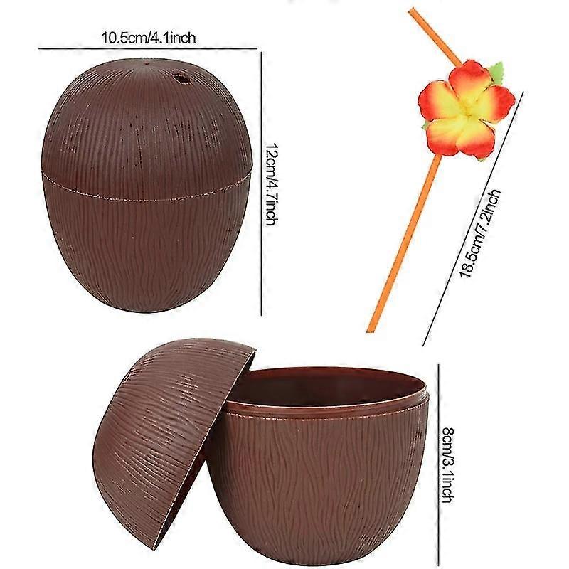 12pcs Hawaiian Party Coconut Cups Luau Party Summer Beach Party ...